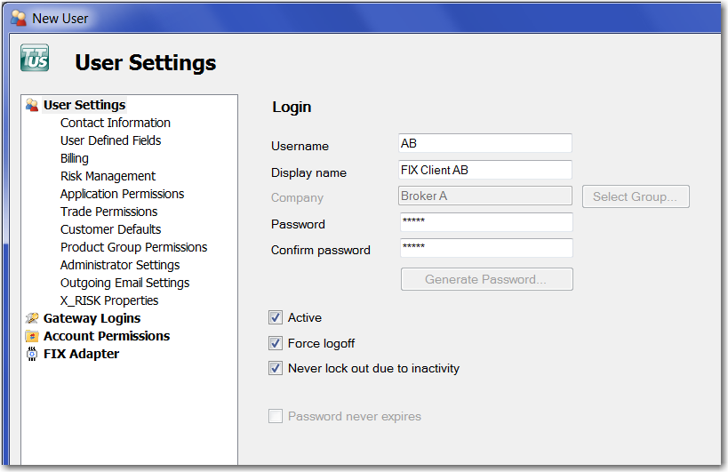 SettingUp a FIX Adapter Client User | Trading Technologies SettingUp a FIX Adapter Client User | Trading Technologies
